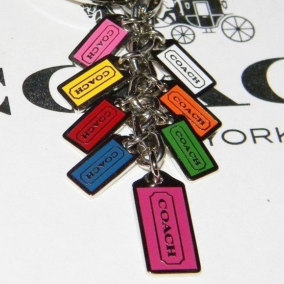 Coach | Accessories | New Coach Lozenge Hang Tag Key Chain Ring Enamel ...